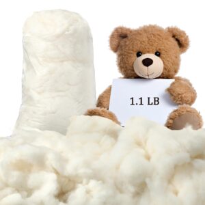 wesnoy cotton filling white cotton stuffing for stuffed animals soft pillow stuffing natural cotton fiber filling batting, stuffing for stuffed animals, toys, cloud decorations, and more(1.1 lb)