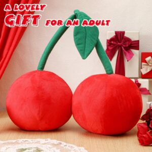 Beeveer Christmas Decorative Gift Cherry Plush Cute Fruit Kawaii Hugging Plushies Soft Novelty Pillow Toy Cushion Seat Decor for Kid Girl Home