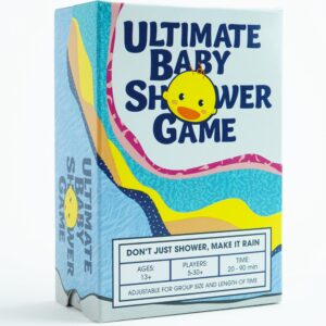 ultimate baby shower game - unique, hilarious, & a little bit spicy - fun for baby boy or girl, gender reveal party game, guest book alternative, and sprinkle ideas by fink & fink games