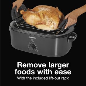 Proctor Silex 24-Pound Electric Roaster Oven with Variable Temperature Control, Self-Basting Lid & Removable Pan, 18 Quart, Black (32211)