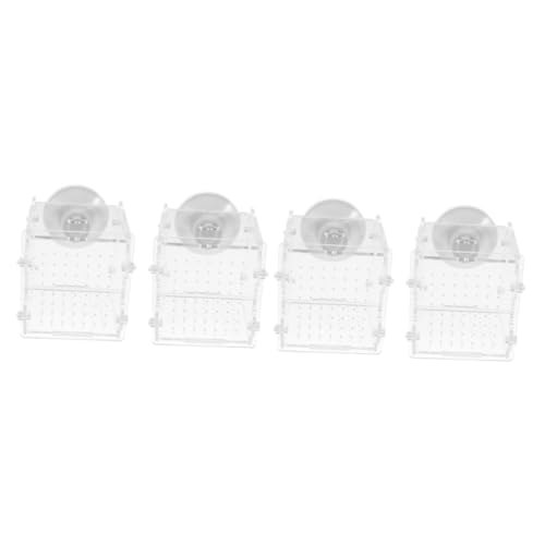 POPETPOP 4 Pcs Fish Acrylic Incubator Aquatic Pet Supplies Fish Hatchery Cage Fish Tank Tool Box Ornamental Fish Terrarium Baby Small Fish Aquarium