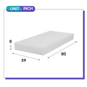 PayLessHere 8 Inch Twin XL Gel Memory Foam Mattress Fiberglass Free/CertiPUR-US Certified/Bed-in-a-Box/Cool Sleep & Comfy Support(Twin Extra Large)