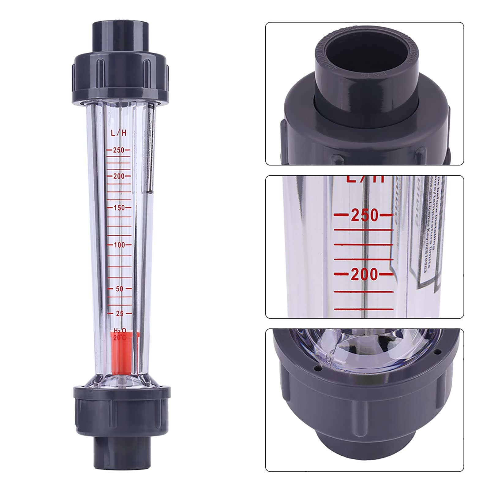 QANYEGN Water Flowmeter, Plastic Tube Type Water Rotameters, Instaneous Liquid Flowmeter for Process Control