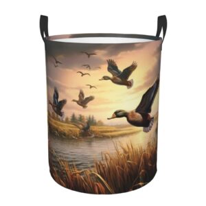 hunting flying mallard ducks laundry hamper,portable clothes hampers,storage basket toys storage organizer for home dorm