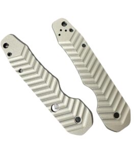 august engineering scales for spyderco smock knife c240cfp compression lock s30v classic texture & chevron design (knife not included) ae-1151 ae-1152 (chevron aluminum - silver)