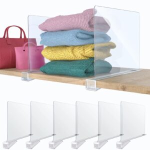 abokim shelf dividers for closet organization,clear acrylic shelf dividers for closets,closet shelf dividers for wood shelves,handbag/purse/sweater organizer for closet shelf,6pcs