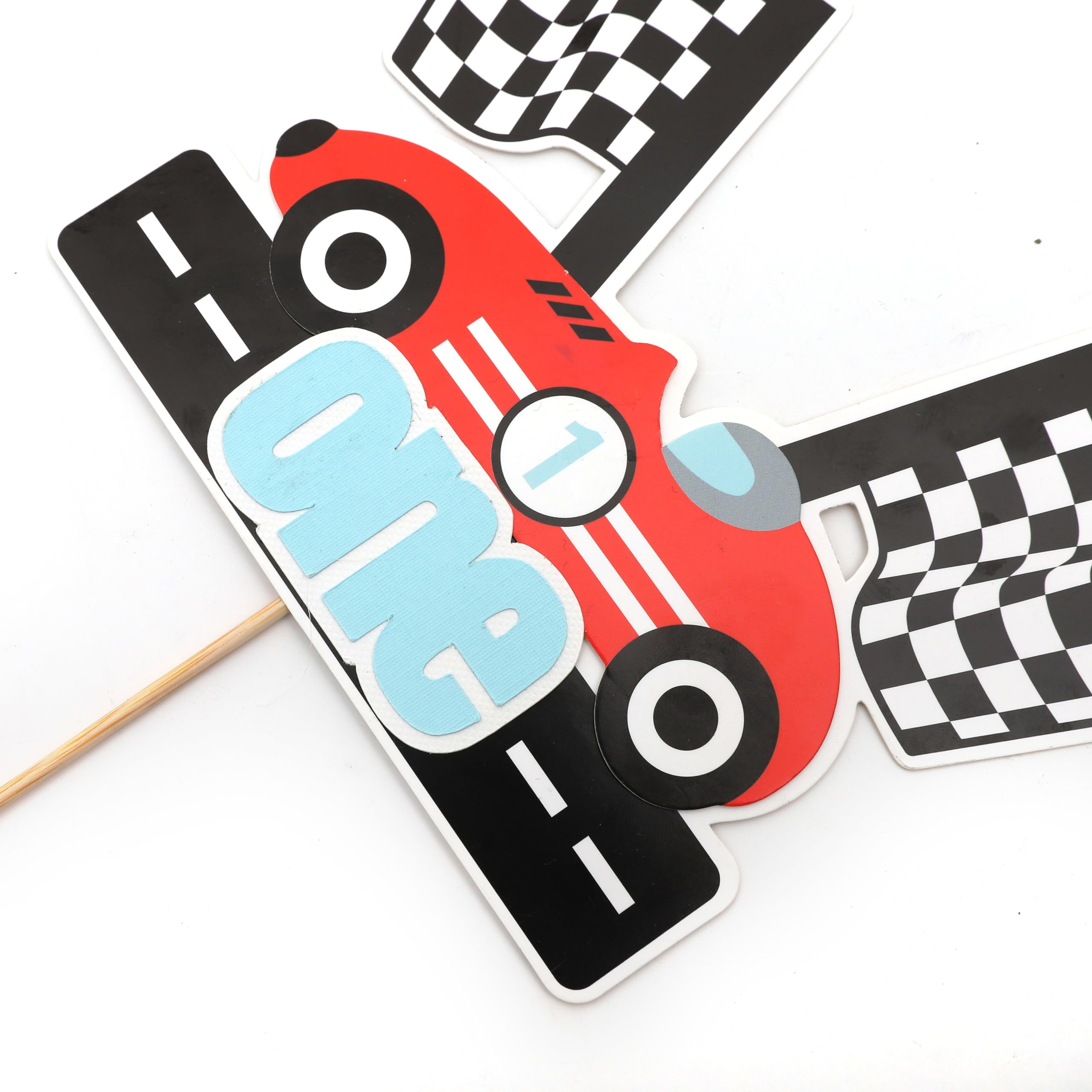 Fast One Cake Topper - Race Car One Birthday Party Decorations,Racing Car Themed Baby Shower Decor,Little Racer 1st Birthday Cake Topper,Fast One Photo Prop Cake Smash