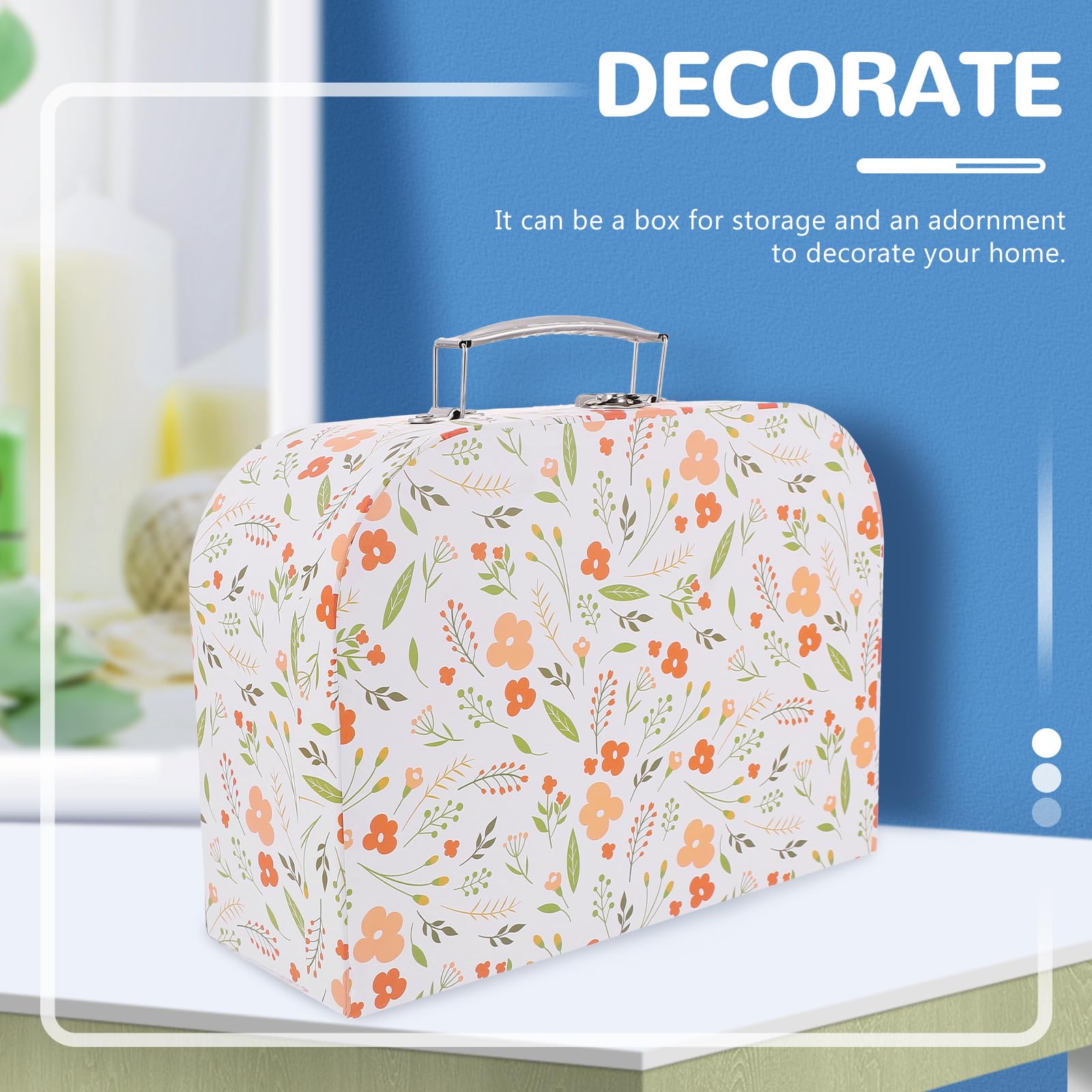 EXCEART Box Storage Suitcase Paperboard Containers Rustic Holder Suitcase Storage Bags Storage Bins with Lids Storage Tote Bag Tote Storage Shelves Makeup Flowers Carton Cardboard Child