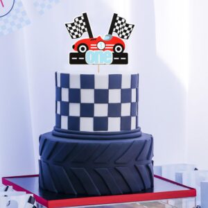 Fast One Cake Topper - Race Car One Birthday Party Decorations,Racing Car Themed Baby Shower Decor,Little Racer 1st Birthday Cake Topper,Fast One Photo Prop Cake Smash