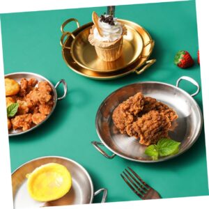 BRIGHTFUFU Food Plate Double Handles Snack Bowl Fried Chicken Serving Tray Platter Lightweight Home Restaurant Use