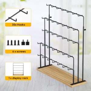 ORLESS Jewelry Display for Vendors, Earring Display Stand for Selling, Necklace Display Stands Earring Cards for Selling Bracelets, Jewelry Towers (35 Hooks)