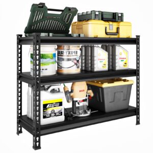 sdxystce 3-tier garage shelving heavy duty,40”w x 18”d x 36”h metal shelving unit，1320 lbs weight capacity adjustable storage shelves for retiple tanks, aquariums, pantry, garage，black