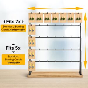 ORLESS Jewelry Display for Vendors, Earring Display Stand for Selling, Necklace Display Stands Earring Cards for Selling Bracelets, Jewelry Towers (35 Hooks)