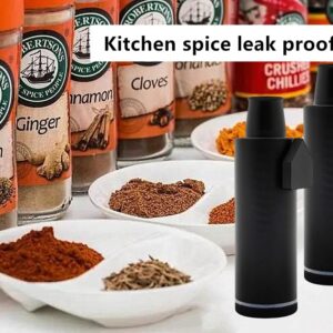 OMO Metal Ieak-proof Bottle (3nd Generation Upgrade Version) (Black high-capacity）(Silver small capacity) Portable Pepper Shaker (2 pack)