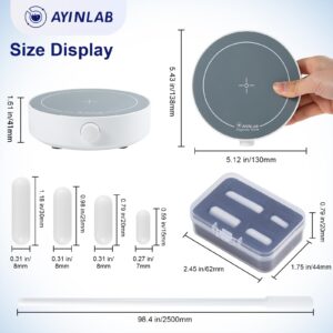 AyinLab Magnetic Stirrer, Fast Stir Plate with Speed Control, Lab Magnetic Mixer with 4pcs Magnetic Stir Bars, 1 Stir Bar Retriever for Making Yeast, Liquid Stirring, Max Volume 3000ml, Powerful Motor