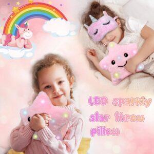 Lobimelan Unicorns Gifts for Girls Toys 6 7 8 9 10 Year Old Tie-Dye Playset Includes Star Stuffed Mirror Diary Eyemask Headband Purse Pen Bracelet and Sock