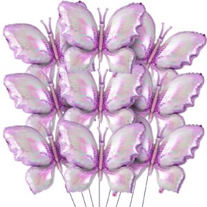 12 pcs 40 inch butterfly balloon butterfly foil balloon colorful party balloons giant butterfly birthday decorations for butterfly theme birthday party wedding supplies (purple gradient)