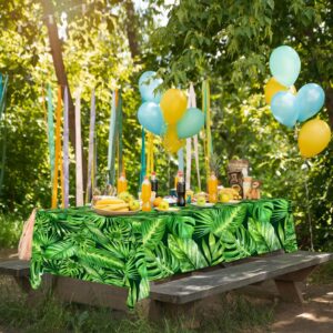 Jungle Safari Animal Theme Tablecloth,3Pcs Animal Print Table Covers Wild Leaf Tablecloths Jungle Rectangular Table Decorations for Animal Birthday Safari Theme Party Baby Shower Disposable Supplies