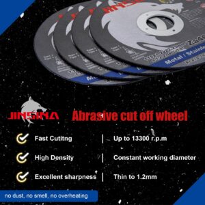 JINSINA Cut Off Wheels 12 PCS, 4 1/2 Inch Metal and Stainless Steel Cutting Wheel, Fast Cutting Disc for Angle Grinder (4-1/2 x .045 x 7/8inch) 10+2pcs