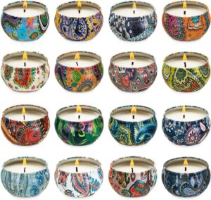 wponszu 16 pack scented candles gift set for woman, jar candle, 2.5 oz soy wax tin candle-ideal gift for travel home décor