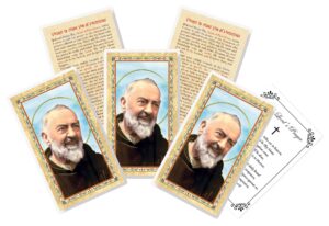 father pio prayer card - the lord's prayer - 5 laminated double sided padre pio holy card for daily prayers - padre pio healing prayer card, patron saint of stress relief themed set, 6 items