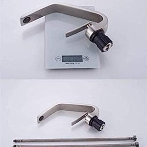 Kitchen Taps Kitchen Tap Faucet Basin Faucet Brass Cold and Warm Brush Nickel Bath Faucet Washbasin Mixer Tap Single-Lever Single Hole Faucet