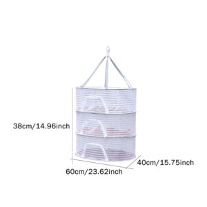 Balana Herb Drying Rack 3 Layer Hanging Mesh Net, Plants Hanging Drying Fish Net Foldable Hanging Mesh Dryer for Buds, Fruits, Hydroponics Flowers, Vegetables, Fish.(Size:M)