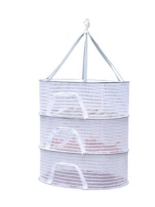 balana herb drying rack 3 layer hanging mesh net, plants hanging drying fish net foldable hanging mesh dryer for buds, fruits, hydroponics flowers, vegetables, fish.(size:m)