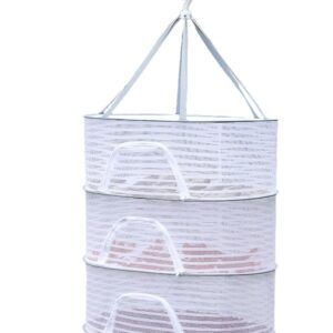 Balana Herb Drying Rack 3 Layer Hanging Mesh Net, Plants Hanging Drying Fish Net Foldable Hanging Mesh Dryer for Buds, Fruits, Hydroponics Flowers, Vegetables, Fish.(Size:M)