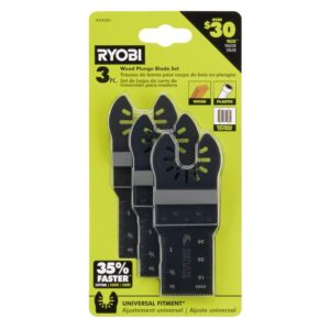 ryobi 3 pc. wood plunge blade set