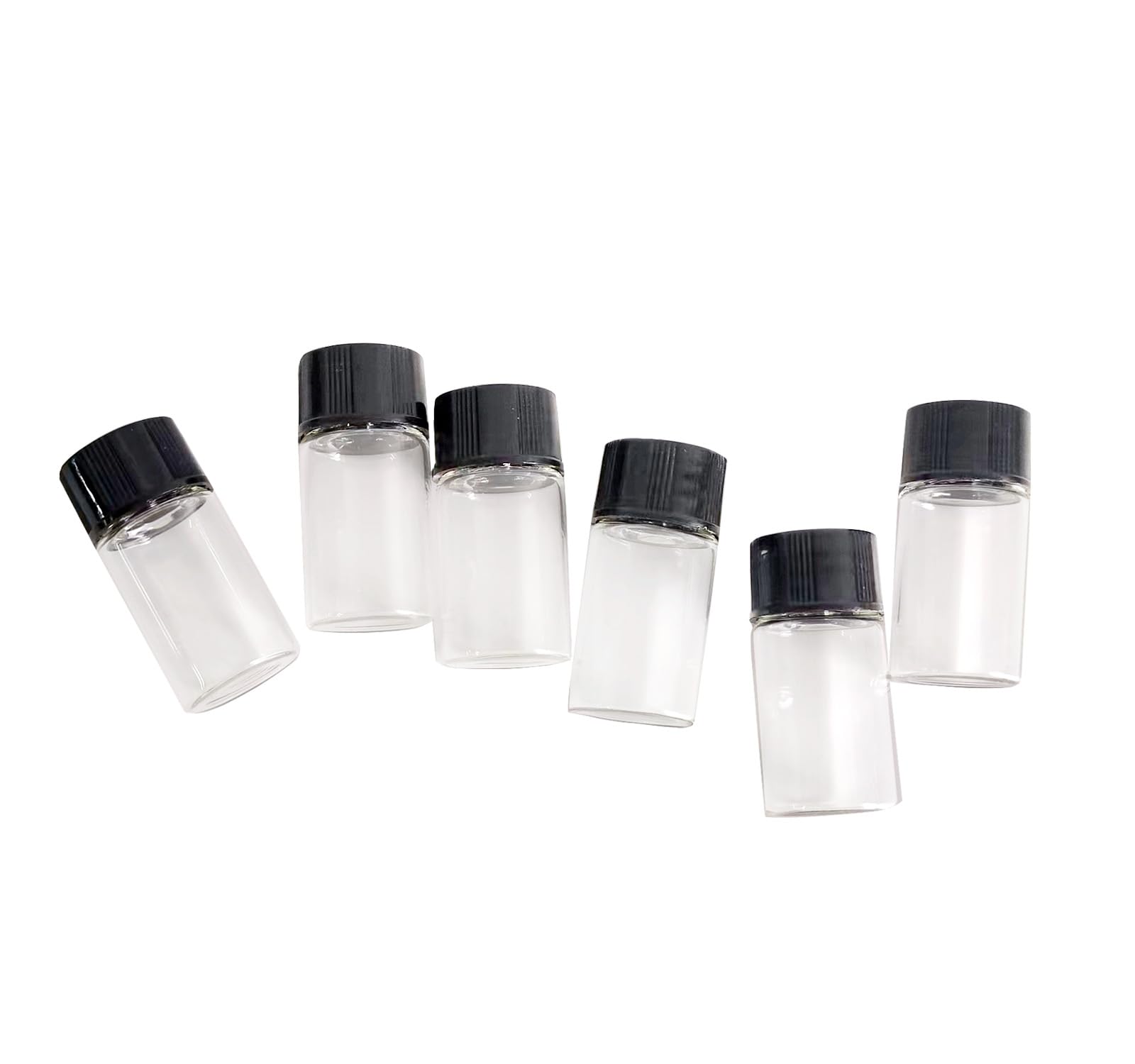 AGENIZ 50PCS 3ml Clear Glass Vials,Small Liquid Sample Bottle with Screw Caps and Plastic Stoppers,for Travel Mini Essential Oil Bottle, Sample Perfume Bottles (3ml)