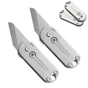 pjytac mini pocket knife, portable small stainless steel edc tool box opener knife for daily use and outdoors(2 packs)