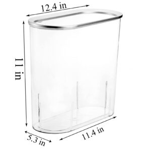 Okllen 2 Pack Clear Small Trash Can, Plastic Rectangle Wastebasket Trash Bin, Garbage Container Slim Trash Can for Bathroom, Kitchen, Dorm, Home, Office, 12.4" L x 5.3" W x 11" H