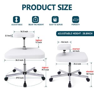 LHOOCX Cross Legged Chair, Height-Adjustable Kneeling Chair for Office and Home, Ergonomic Office Chair, Criss Cross Chair (White)