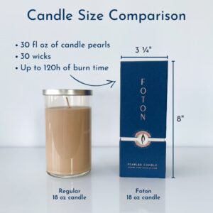 Foton Pearled Candle Bestsellers Gift Scented Bundle 18oz 4-Pack – Non Toxic Luxury Long Lasting Powder Candles - Lasts up to 120 Hours - Refillable Candle Sand with 30 Wicks for Candle Making