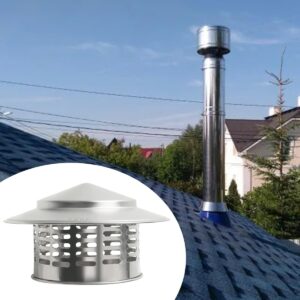 SOEKAVIA 6" Round Chimney Caps, Tapered Top Chimney Cap with Screen, All Weather Chimney Caps Roof Top Round Roof Vent, Perfectly Insulated Roof Vent Caps Vent Caps