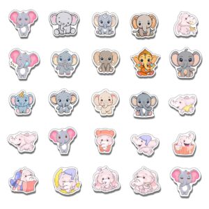 Pack 50 Pcs Cute Animal Elephant Stickers for Water Bottles Waterproof Laptop Luggage Cup Computer Scrapbooking Teens Adults Girls Boys Aesthetic Sticker Packs Small Vinyl Decals