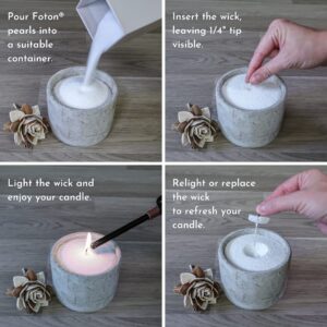 Foton Pearled Candle Bestsellers Gift Scented Bundle 18oz 4-Pack – Non Toxic Luxury Long Lasting Powder Candles - Lasts up to 120 Hours - Refillable Candle Sand with 30 Wicks for Candle Making