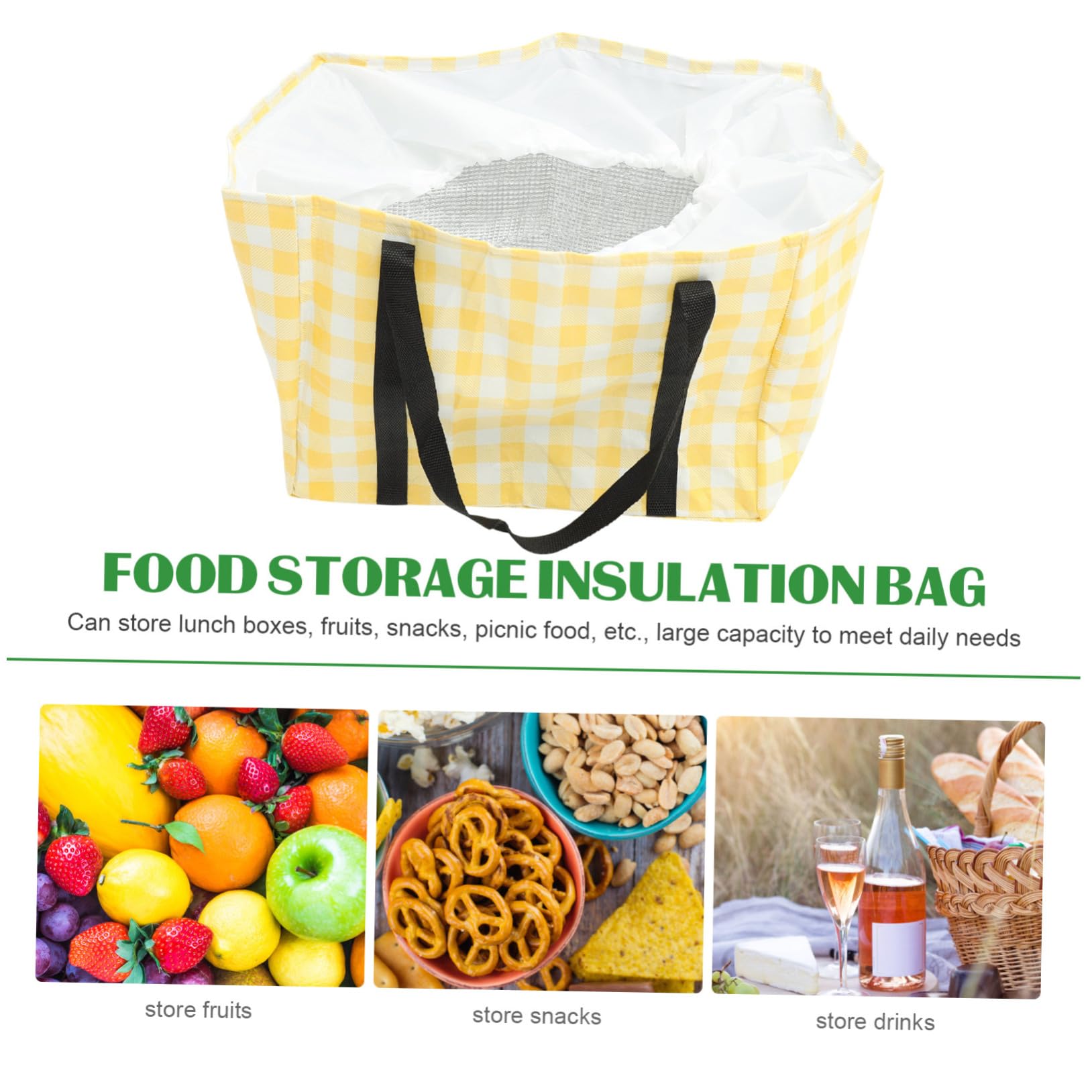 SOLUSTRE Picnic Storage Bag Picnic Food Warmer Bag Outdoor Bento Bag Reusable Tote Cooler Bag Cooler Bags Insulated Lunch Warmer Bag Picnic Bag Shopping Pizza Non-woven Fabric Lunch Box Bag