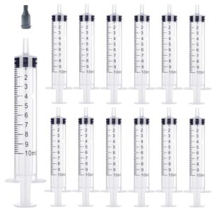 20pack lastic syringe, individual package syringe and cap, suitable for lip gloss, paint, epoxy resin, watering plants, glue applicator or oil, measuring liquids and refilling (10ml)