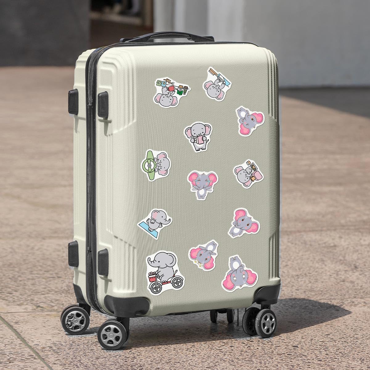 Pack 50 Pcs Cute Animal Elephant Stickers for Water Bottles Waterproof Laptop Luggage Cup Computer Scrapbooking Teens Adults Girls Boys Aesthetic Sticker Packs Small Vinyl Decals