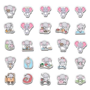 Pack 50 Pcs Cute Animal Elephant Stickers for Water Bottles Waterproof Laptop Luggage Cup Computer Scrapbooking Teens Adults Girls Boys Aesthetic Sticker Packs Small Vinyl Decals