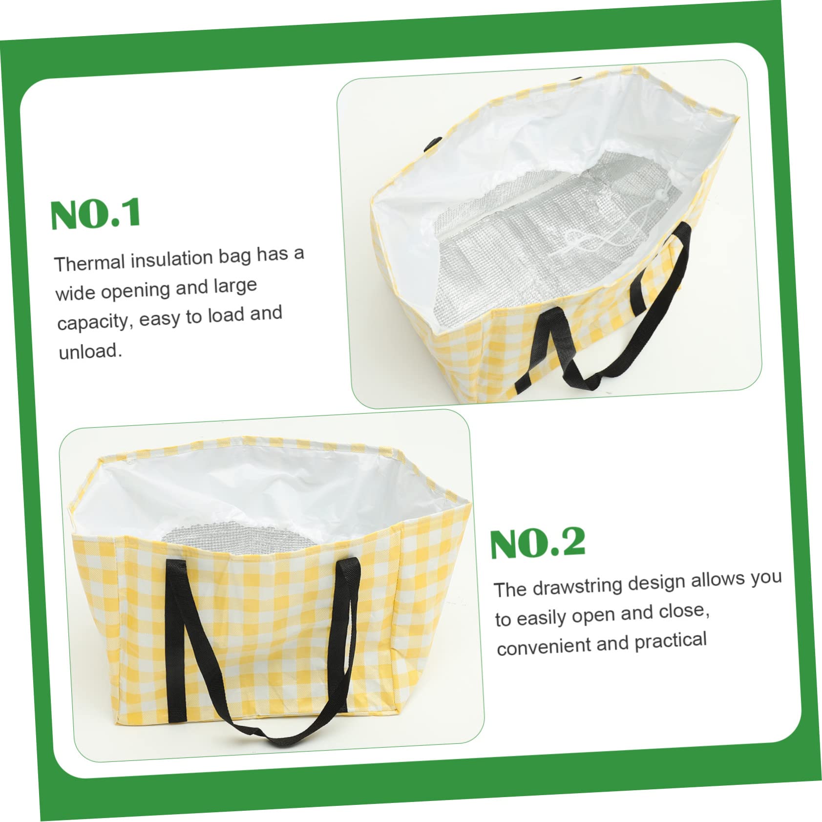 SOLUSTRE Picnic Storage Bag Picnic Food Warmer Bag Outdoor Bento Bag Reusable Tote Cooler Bag Cooler Bags Insulated Lunch Warmer Bag Picnic Bag Shopping Pizza Non-woven Fabric Lunch Box Bag