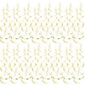 org 36 pieces party ceiling foil swirl decorations hanging plastic streamer, whirls decorations for wedding,birthday,graduation,valenties day,new year,baby shower party decor (gold)