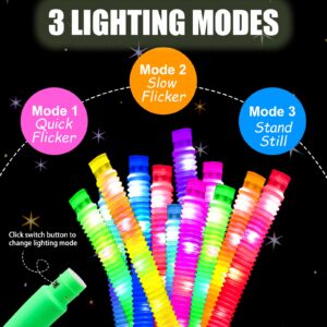 15 PCS Glow Sticks, Glow in The Dark Party Supplies, Christmas Decorations Light Up Party Favors, Glow Bracelets Necklaces, 3 Modes Neon Party Decorations, New Years Eve Birthday Wedding Camping Fun