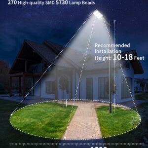 EOSRUJU Solar Street Lights Outdoor Waterproof, 30000LM 6500K Solar Parking Lot Lights, Dusk to Dawn Solar Lights with Motion Sensor & Remote, Wide Angle Solar Lights for Parking Lot, Yard, Patio