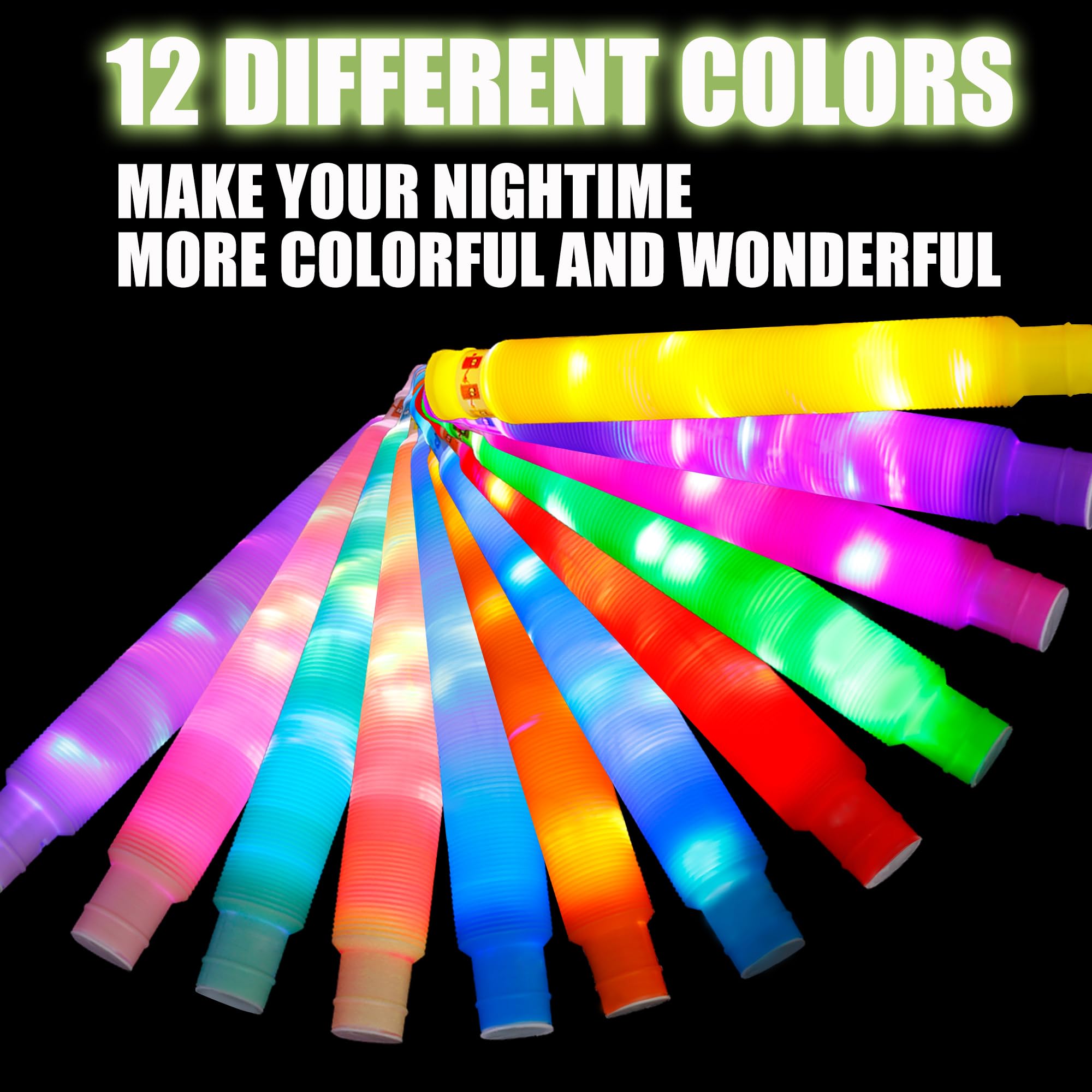 15 PCS Glow Sticks, Glow in The Dark Party Supplies, Christmas Decorations Light Up Party Favors, Glow Bracelets Necklaces, 3 Modes Neon Party Decorations, New Years Eve Birthday Wedding Camping Fun