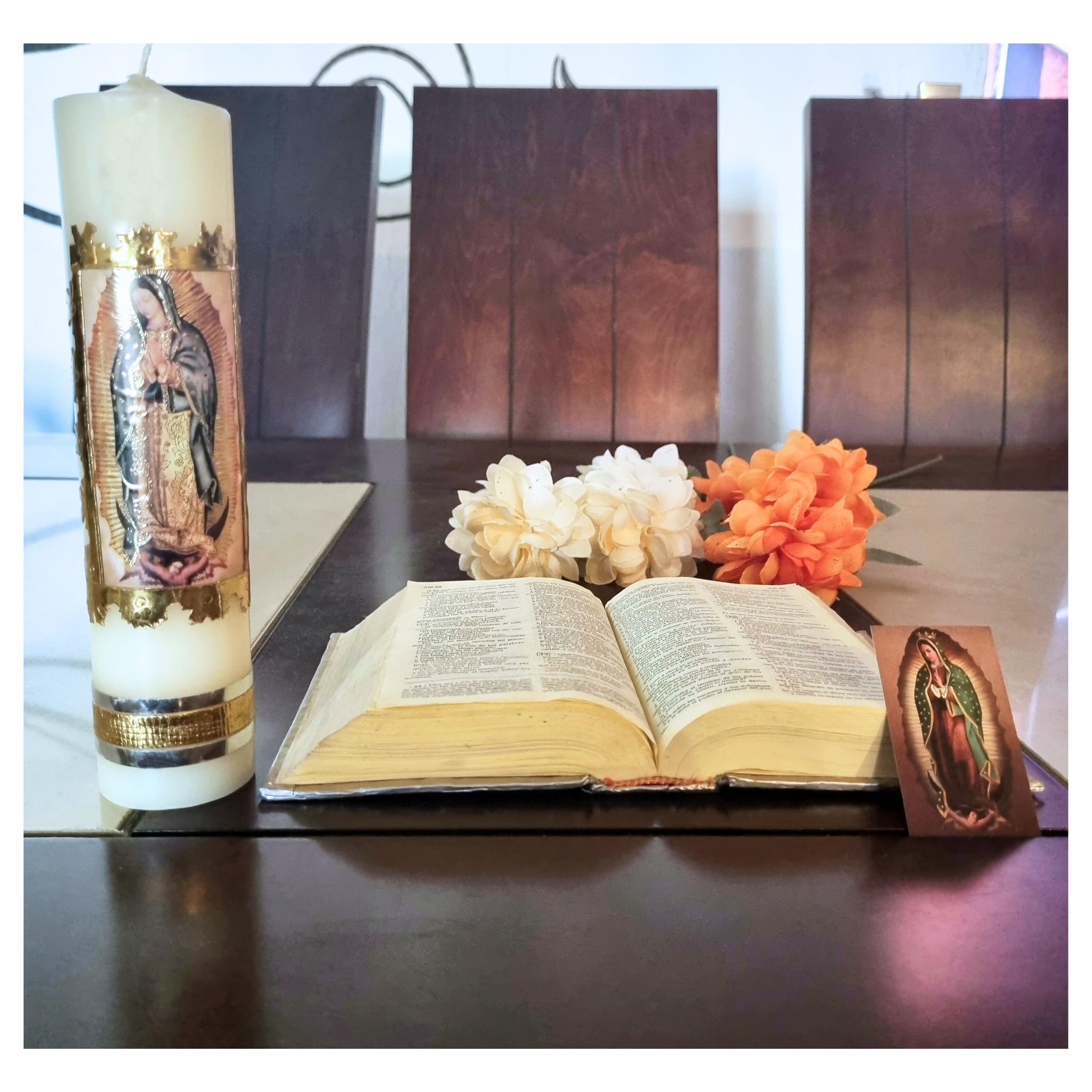 The Magnificient prayer candles collection - Our lady of guadalupe religious candles - Catholic candles cirios religiosos catolicos Jesus candle st jude candle - veladoras mexicanas velas para bautizo