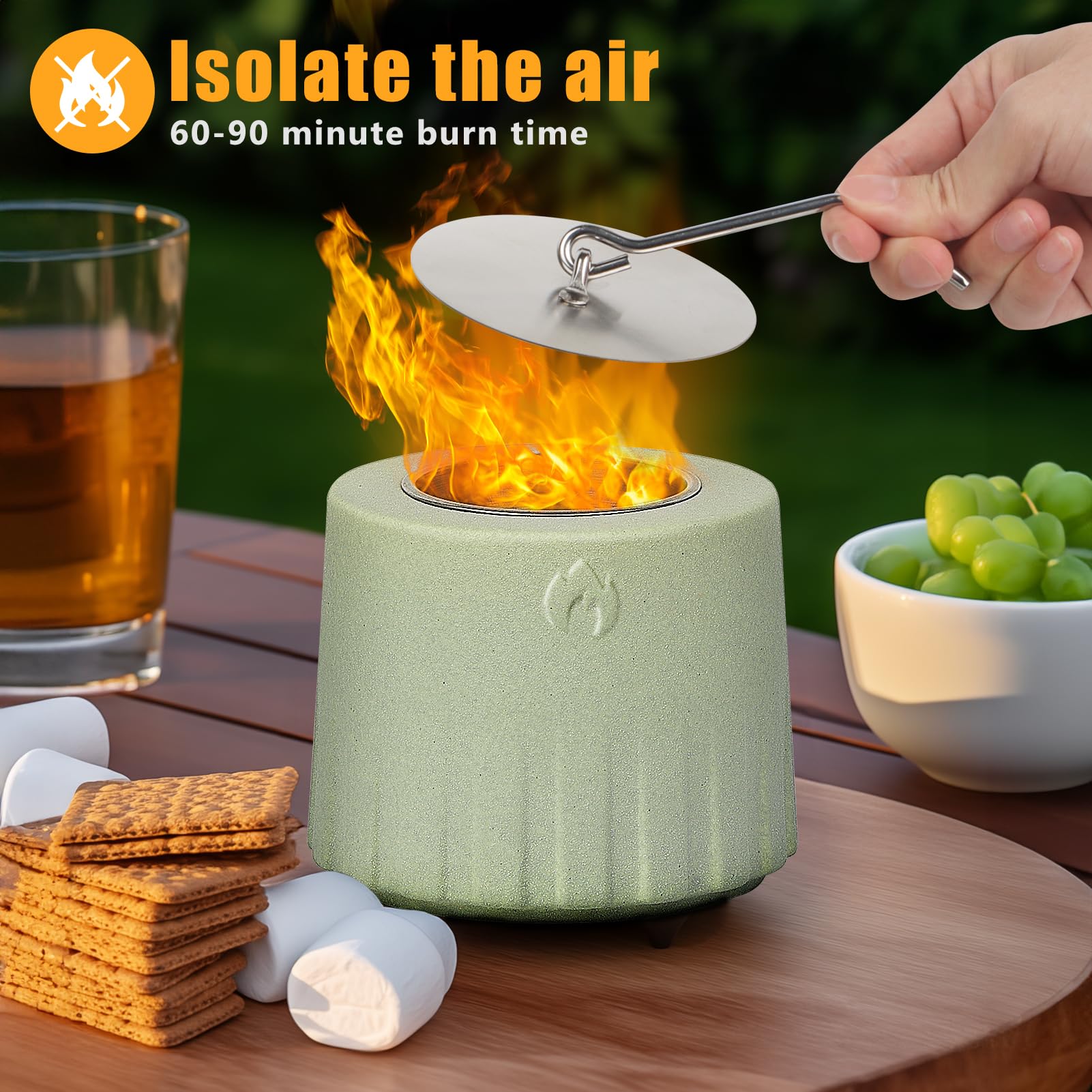 Mini Tabletop Fire Pit, Safcare Smokeless Table Top Fire Bowl with Matte Finish, Bio Ethanol Fireplace for Birthday Parties, Christmas, Halloween and Other Holiday, Indoor or Patio S'Mores Maker