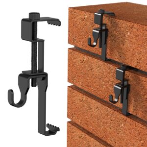 lewufe stainless steel brick wall clips, brick hooks clamp outdoor heavy duty 1-3/4" to 2-3/4" brick hook brick hangers no drill, 6 packs